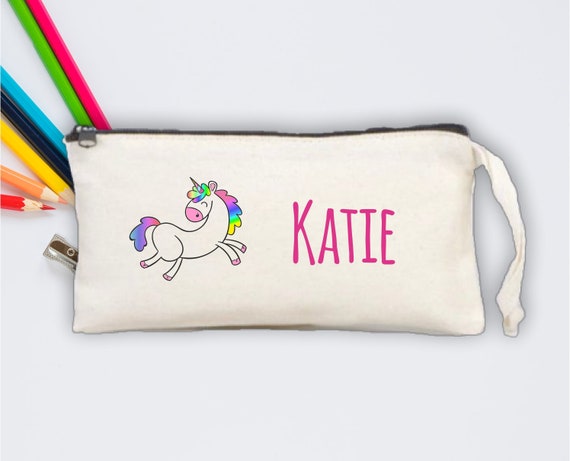 Unicorn Pencil Case Pencil Case for Kids Pencil Cases Boxes Personalized Pencil Cases Back to School Cotton Pencil Case Etsy Ireland