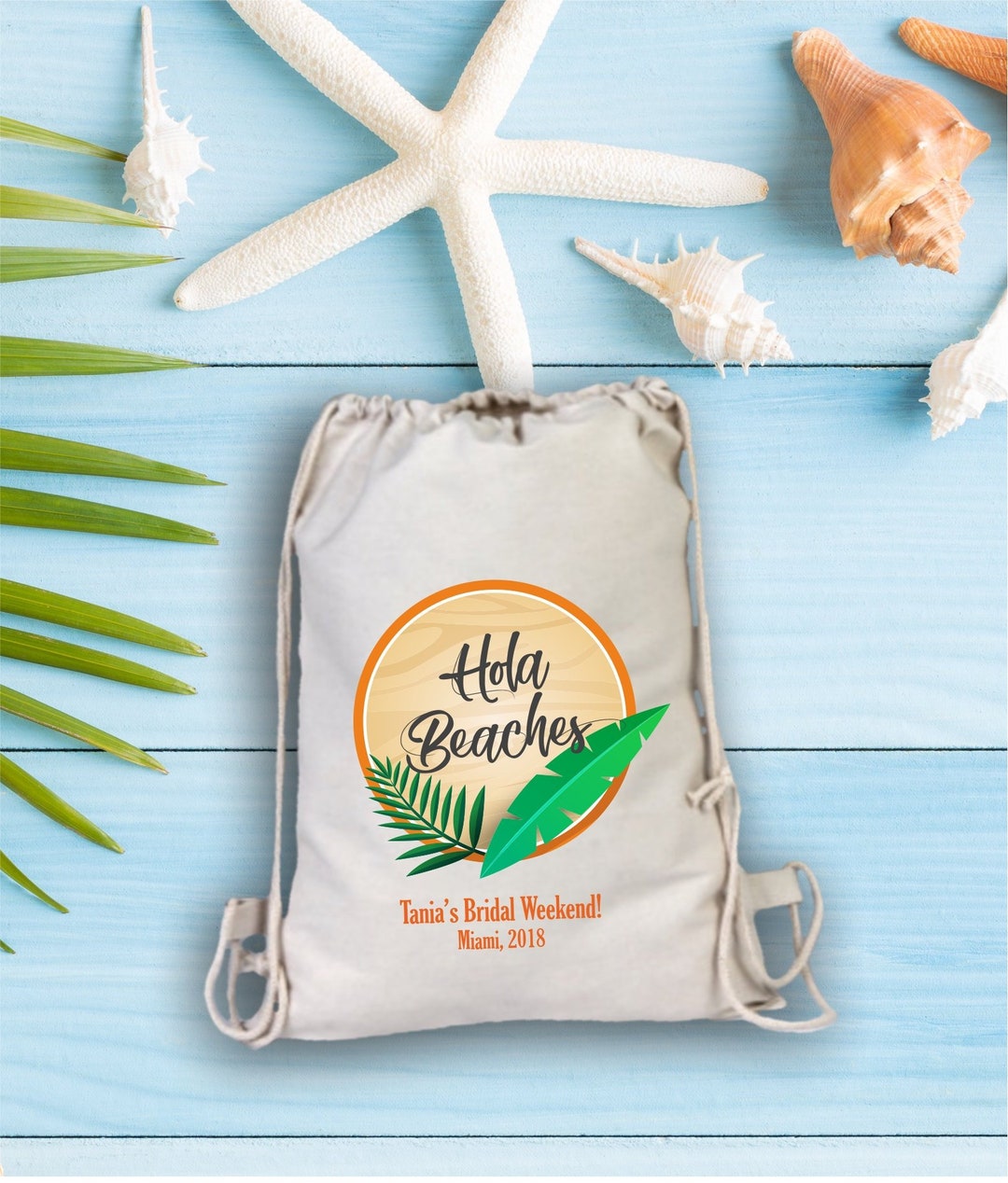 Hola Beaches Wedding Personalized Bags, Mochila de bienvenida para ...