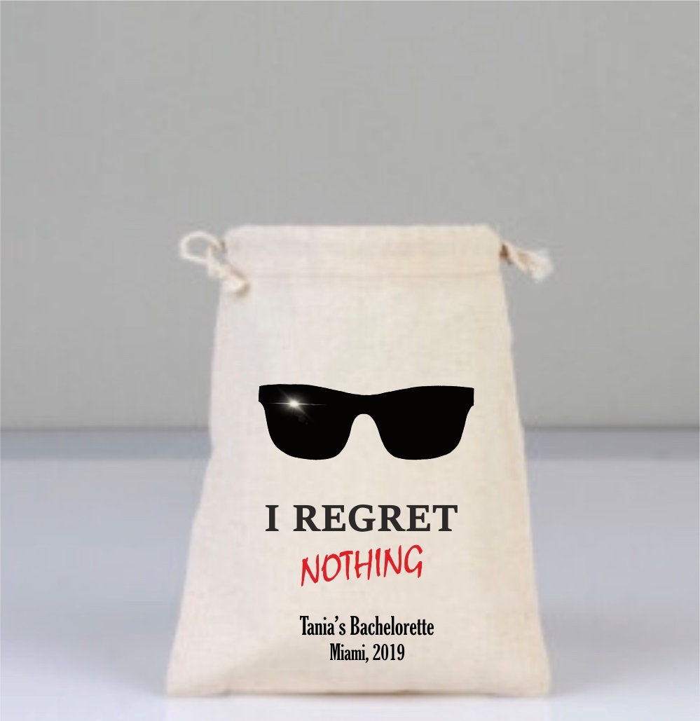 I Regret Nothing Bachelorette Party Hangover Kit, Drawstring Mini Favor ...