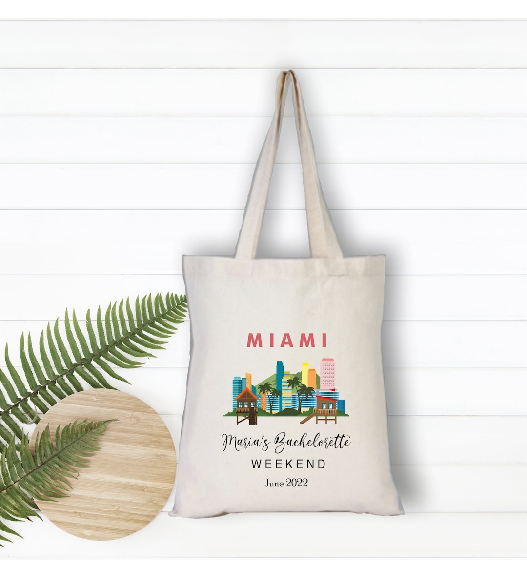 Miami Beach Bachelorette Party Tote, Welcome Tote Bag, Miami Beach ...