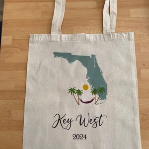 Key West Florida Destination Wedding Map, Welcome Tote Bag, Florida ...