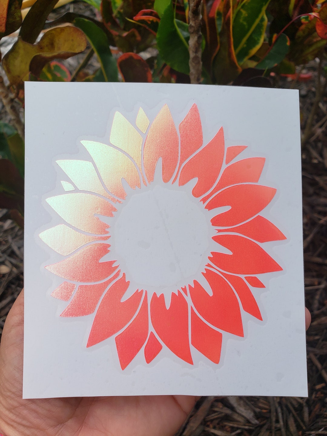 Holographic Vinyl Decal | Flower Decal | Flower Sticker | Laptop Decal ...