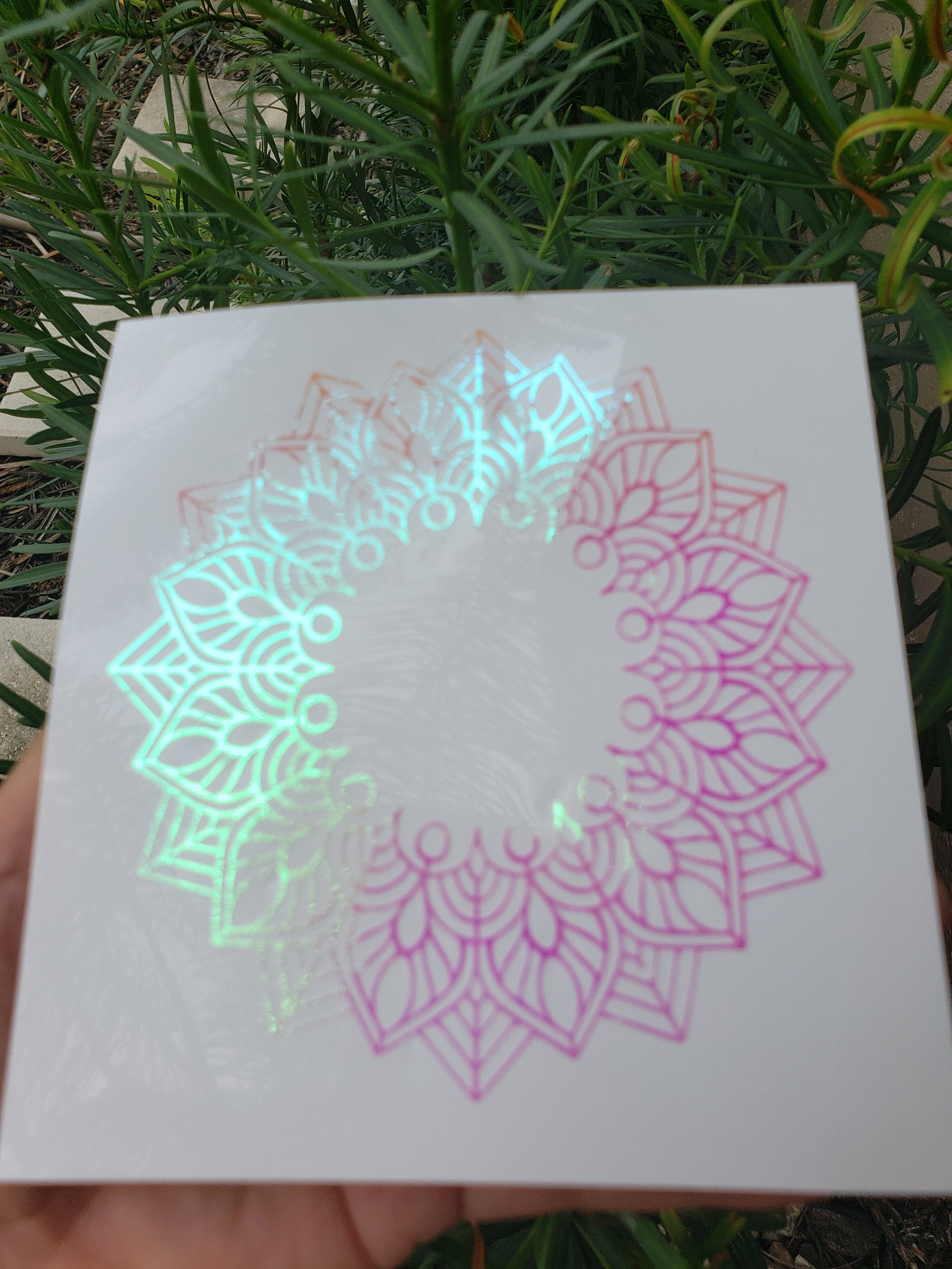 Holographic Vinyl Decal Mandala Decal Mandala Sticker - Etsy