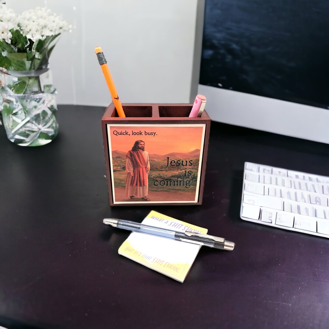 Quick Look Busy. Jesus is Coming. Rose Wood Snarky Pencil - Etsy