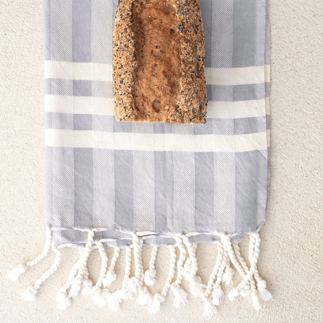 Kubra Turkish Cotton Striped Hand & Kitchen Towel With Tassels - Etsy
