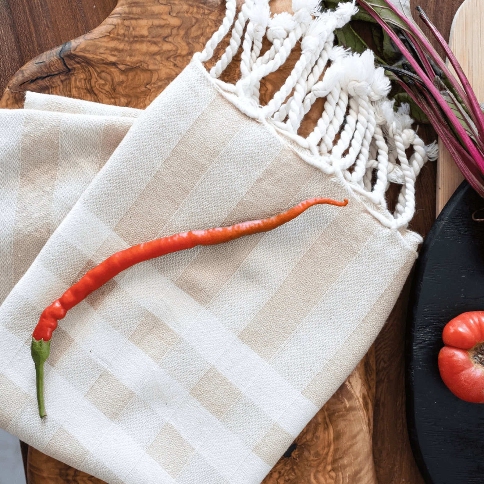 Kubra Turkish Cotton Striped Hand & Kitchen Towel With Tassels - Etsy