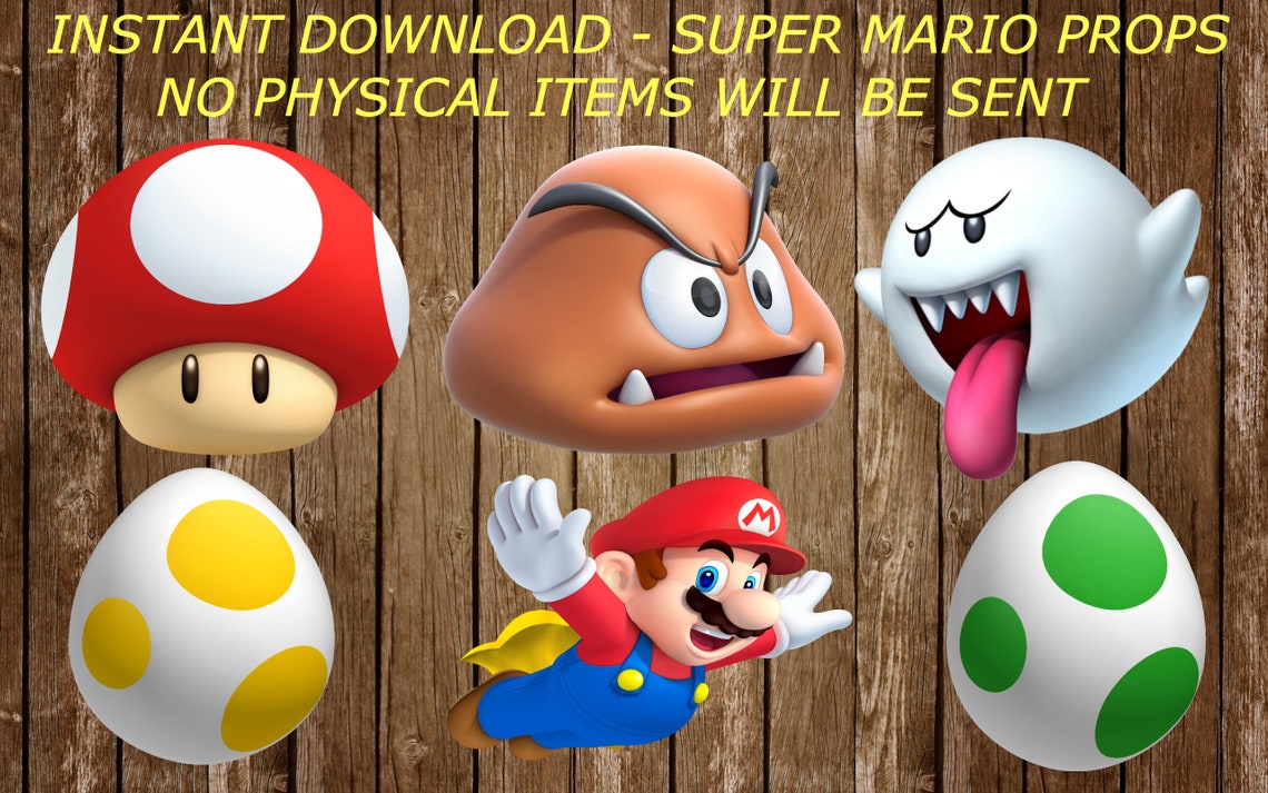 Super Mario Printable Photo Booth Props, Super Mario Instant Download ...