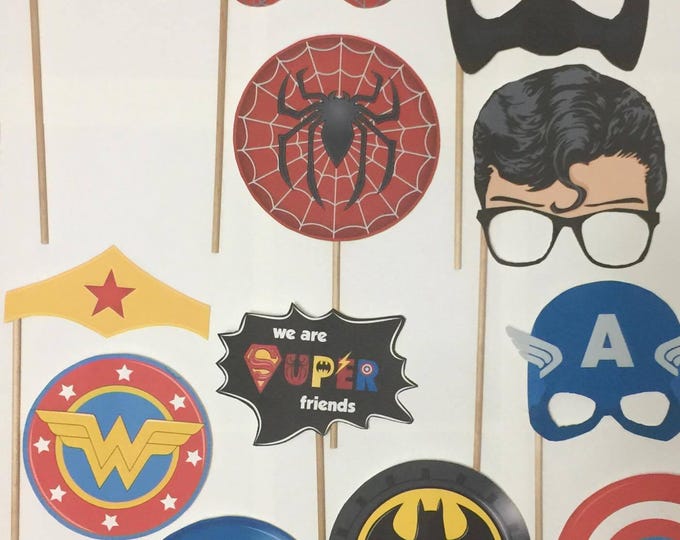 Superhero Photo Booth Props, Superhero Party, Superhero Birthday Party ...