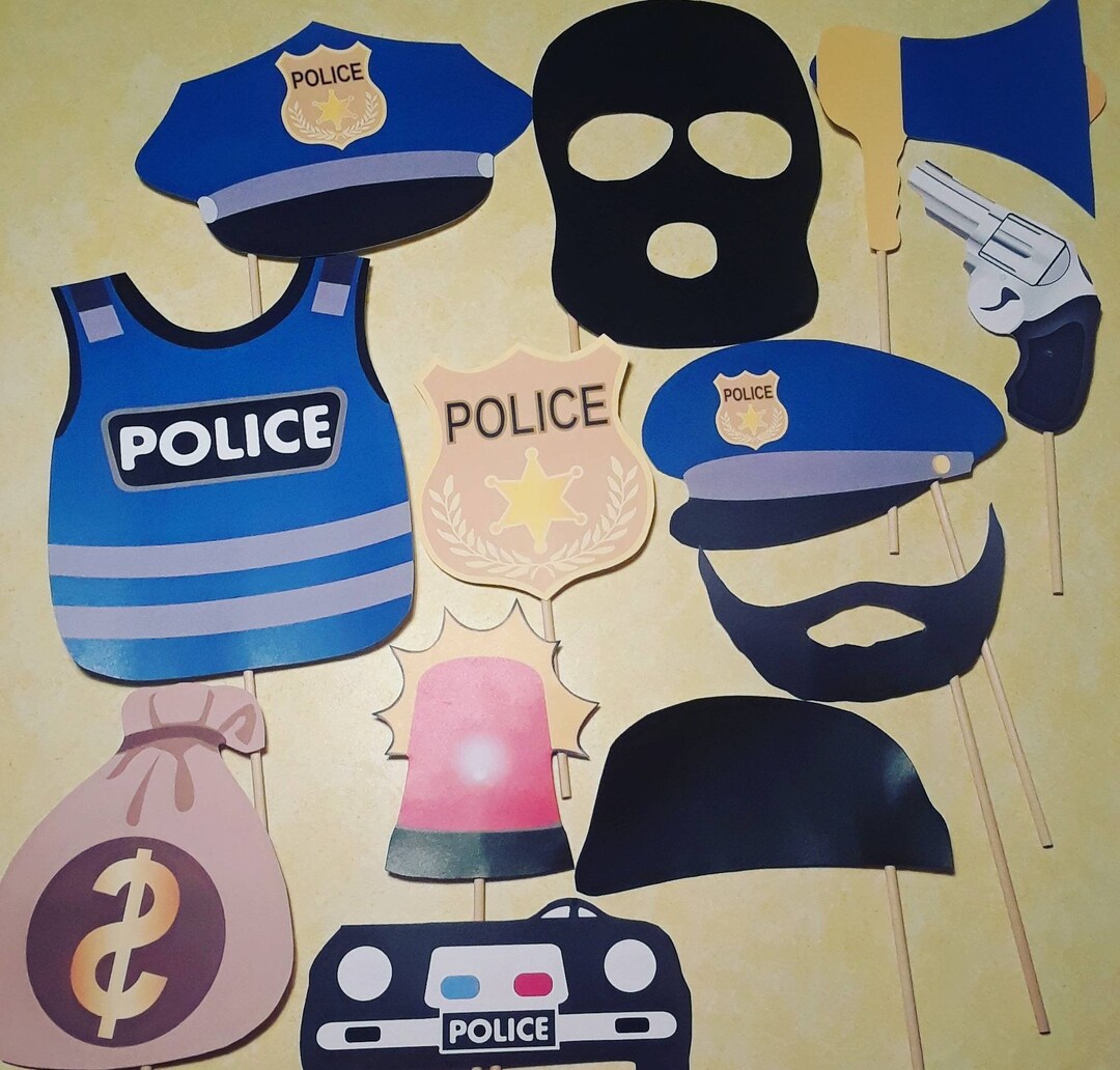 Police Photo Booth Props, Police Academy Graduation Props, Police ...