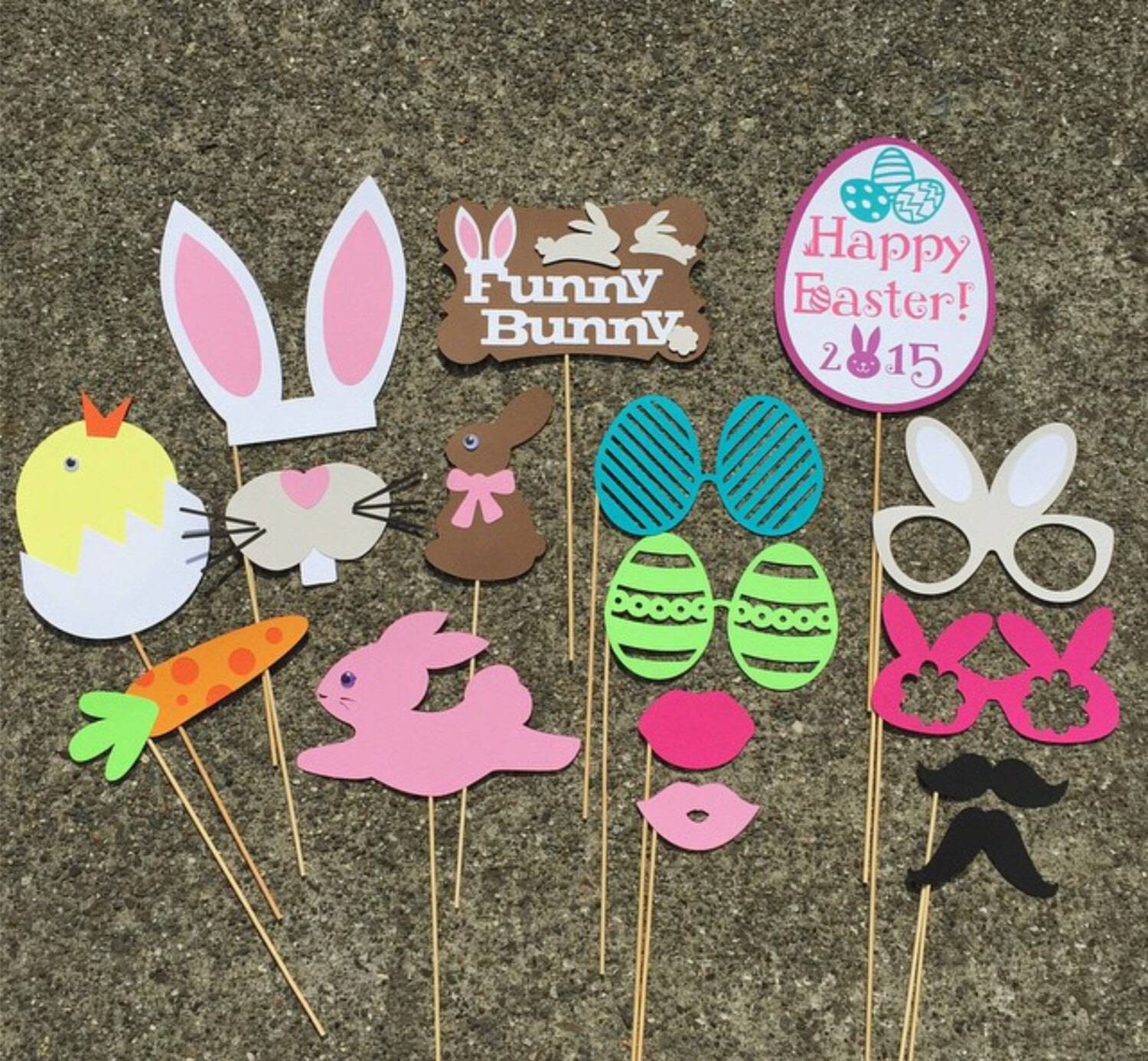 Easter Photo Booth Props Easter Photo Booth Set Easter Party - Etsy
