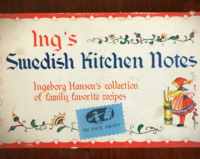 Vintage Recipe Card Stationery 'ing's Swedish Kitchen Notes', Ingeborg ...
