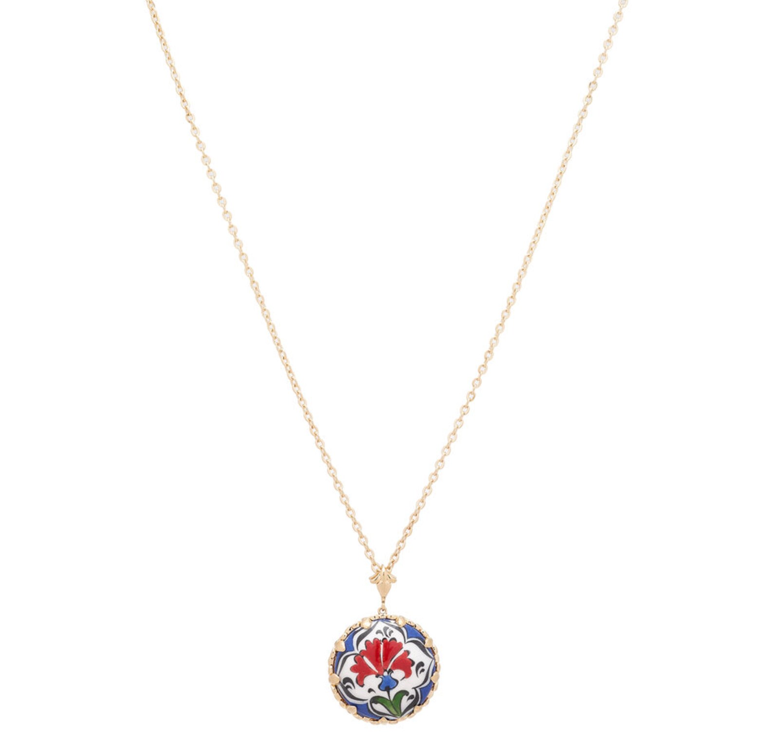 Mesmerizing Hand Painted Ceramic Pendant, Carnation Pattern, Ceramic ...