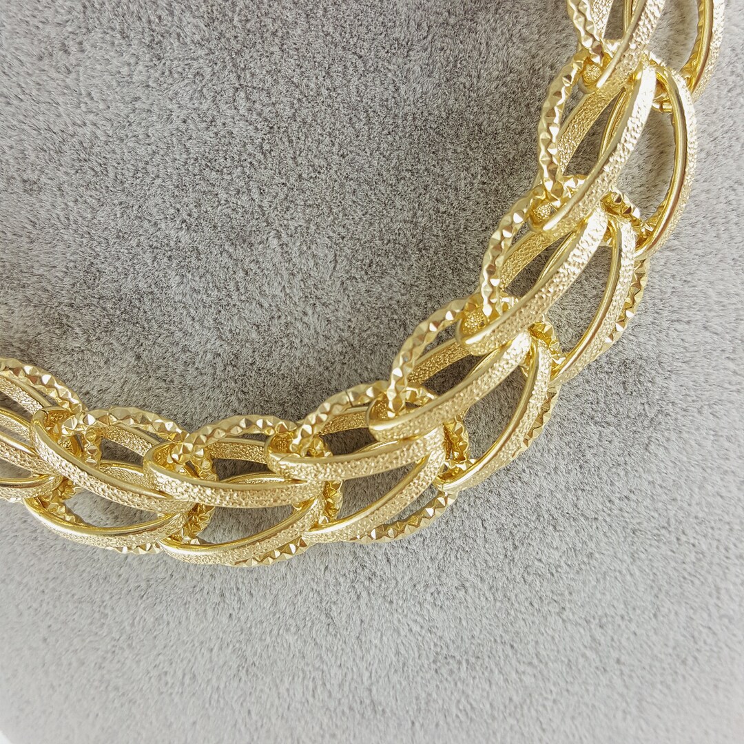 Italian Design, Necklace Oval Link Bracelet Intricate Interlocking ...