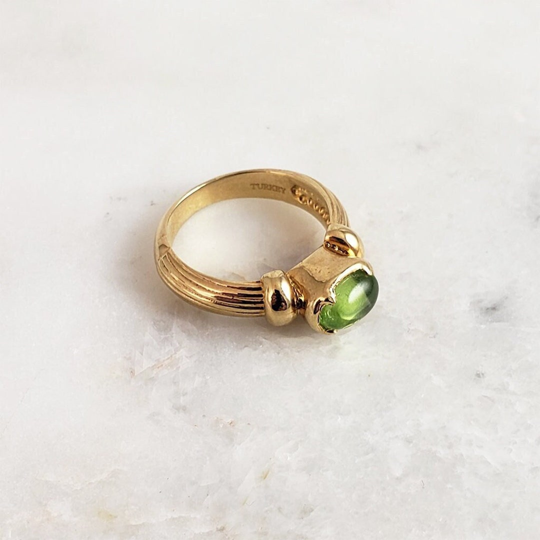 Genuine Gemstone Byzantine Ring, London Blue Topaz Garnet Peridot Ring ...