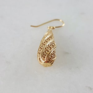 Aesthetic Gold Filigree Nightangale Lace Teardrop Dangle Earrings . Bohemian Jewelry . Unique ...
