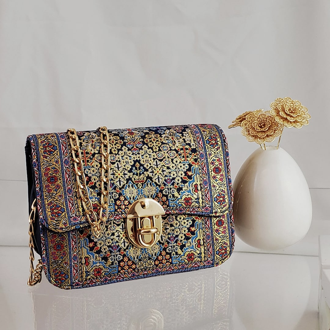 Turkish Tapestry Shoulder Bag With Chain Strap, Vintage Antique Special ...
