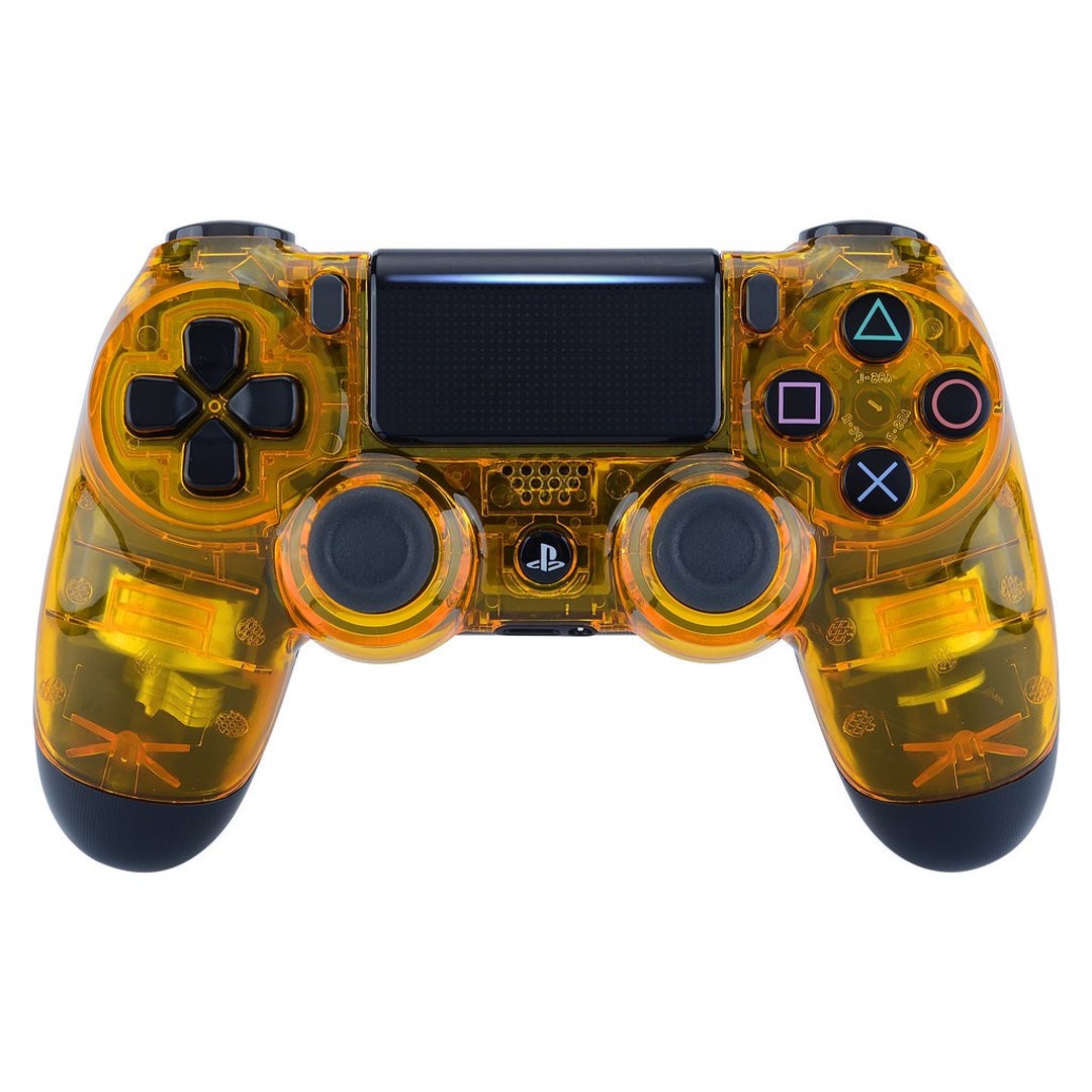 Transparent Clear Yellow Front Housing Shell Cover for PS4 Slim PS4 Pro ...