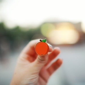 Orange Enamel Pin - Etsy