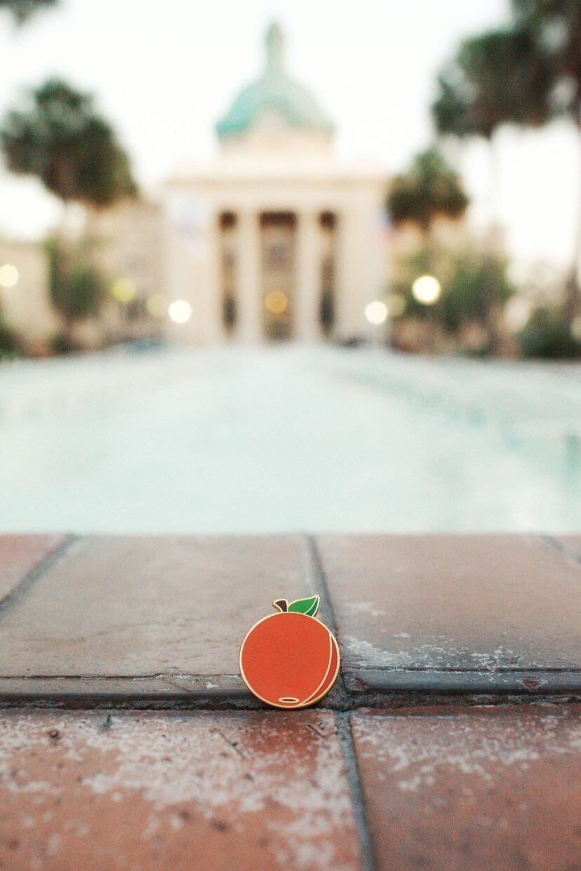 Orange Enamel Pin - Etsy