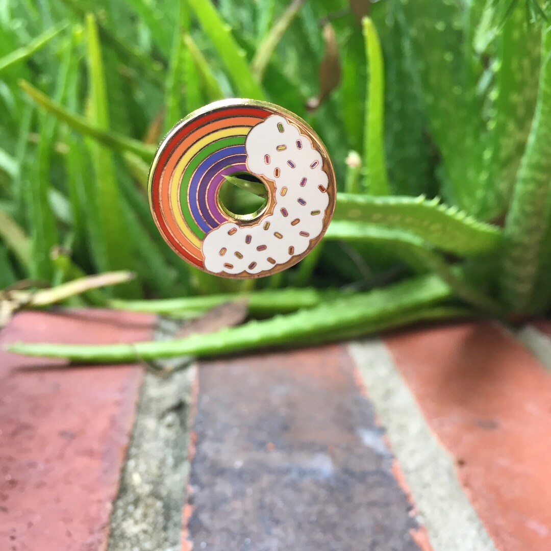 Rainbow Donut Enamel Pin - Etsy