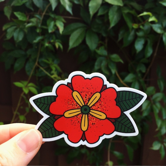 Traditional Flower Sticker - Etsy
