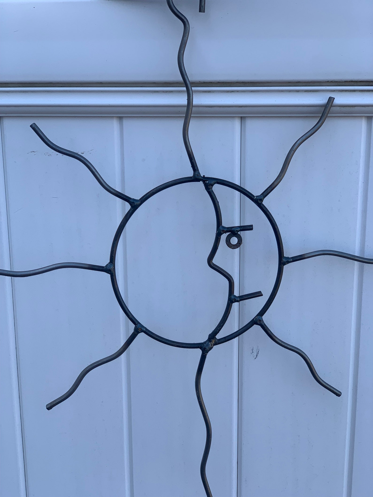 Sun Moon Metal Sculpture W/hookmetal Garden Artsun - Etsy