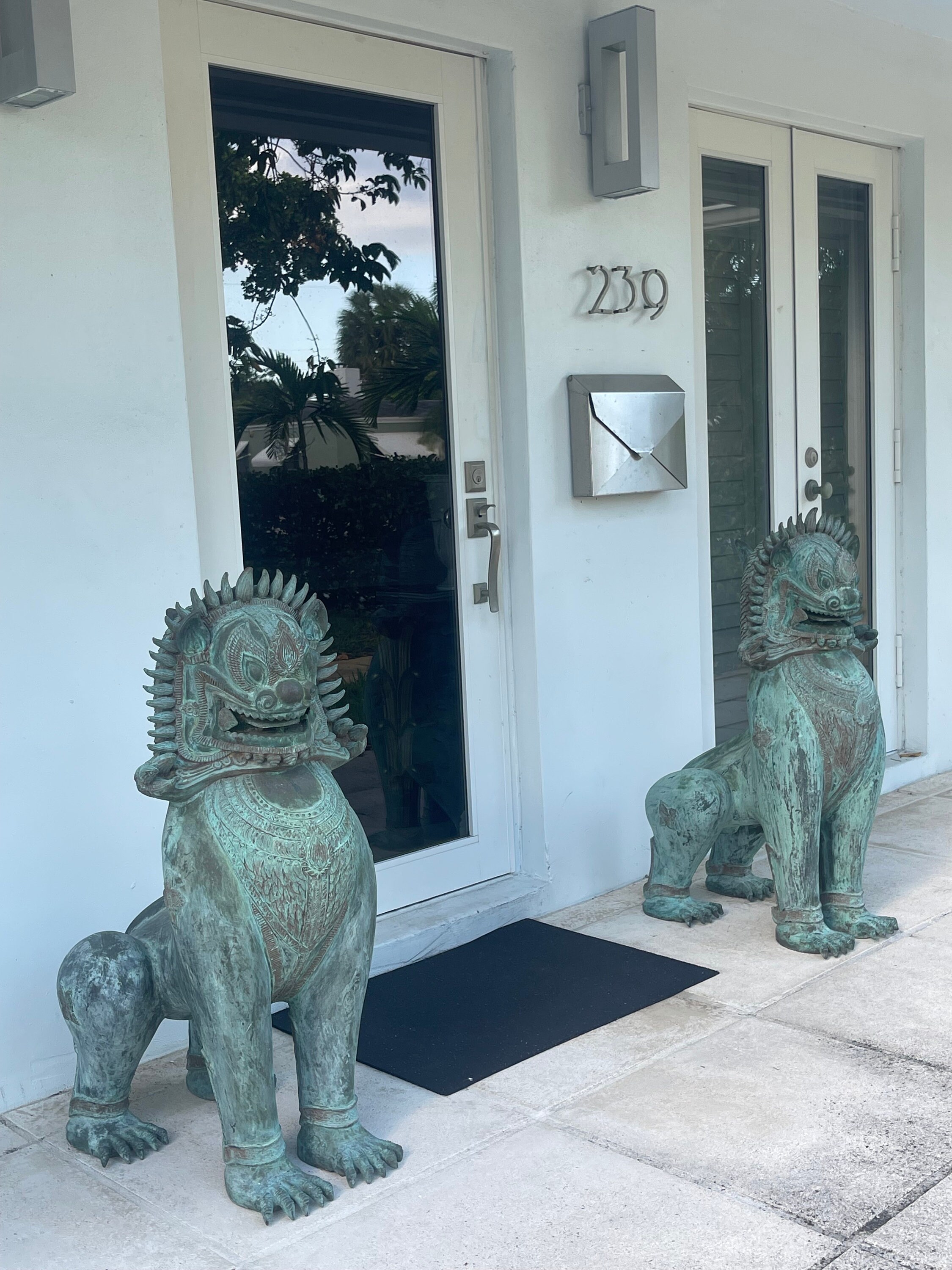 Vintage Bronze Temple Foo Dog Statues - Etsy