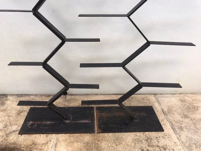 Pair of Large Modernist Geometric Steel Sculptures Mid Century Modern ...