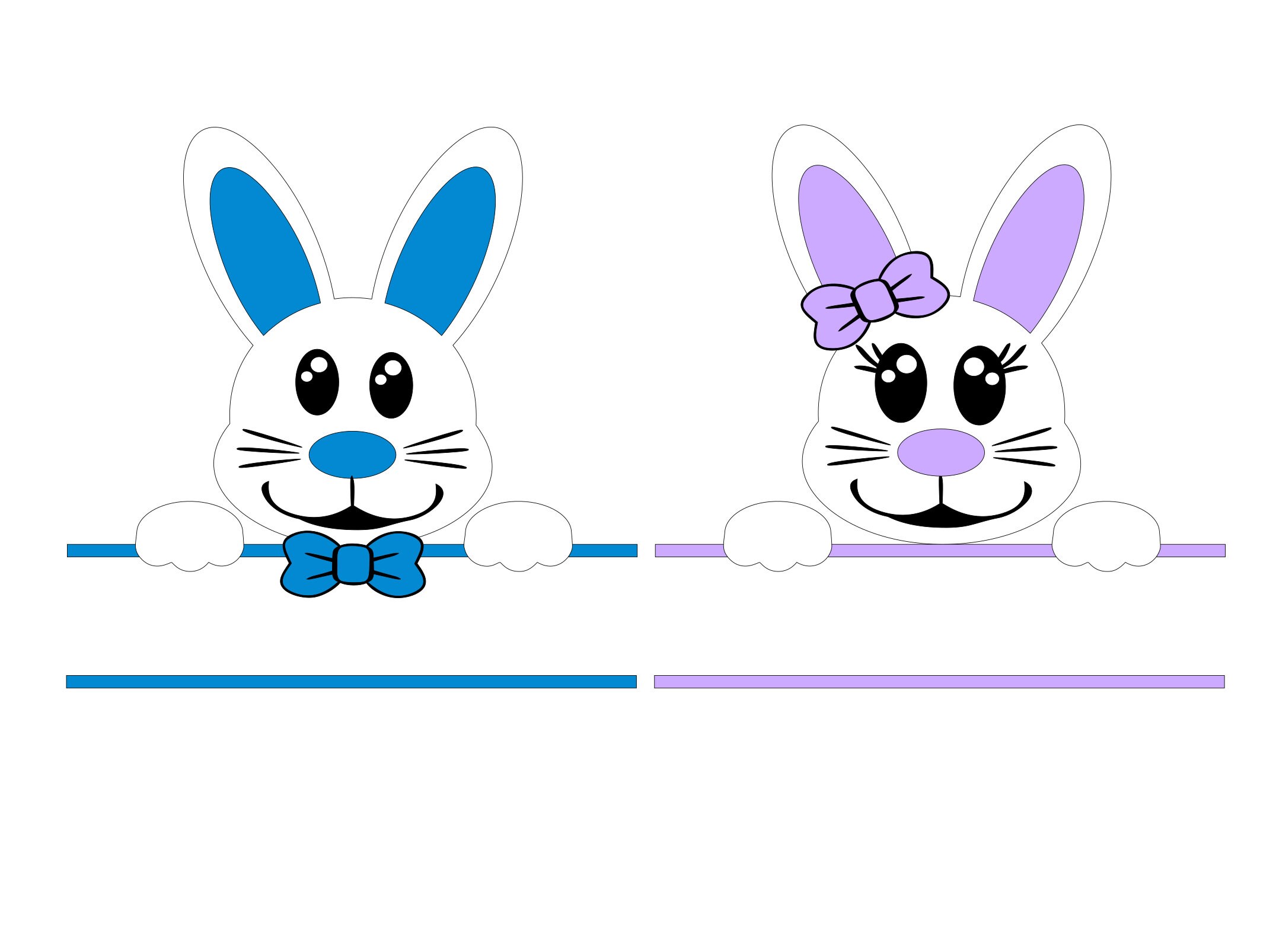 Easter Bunny SVG Bunny Split Monogram Easter Basket Decal | Etsy