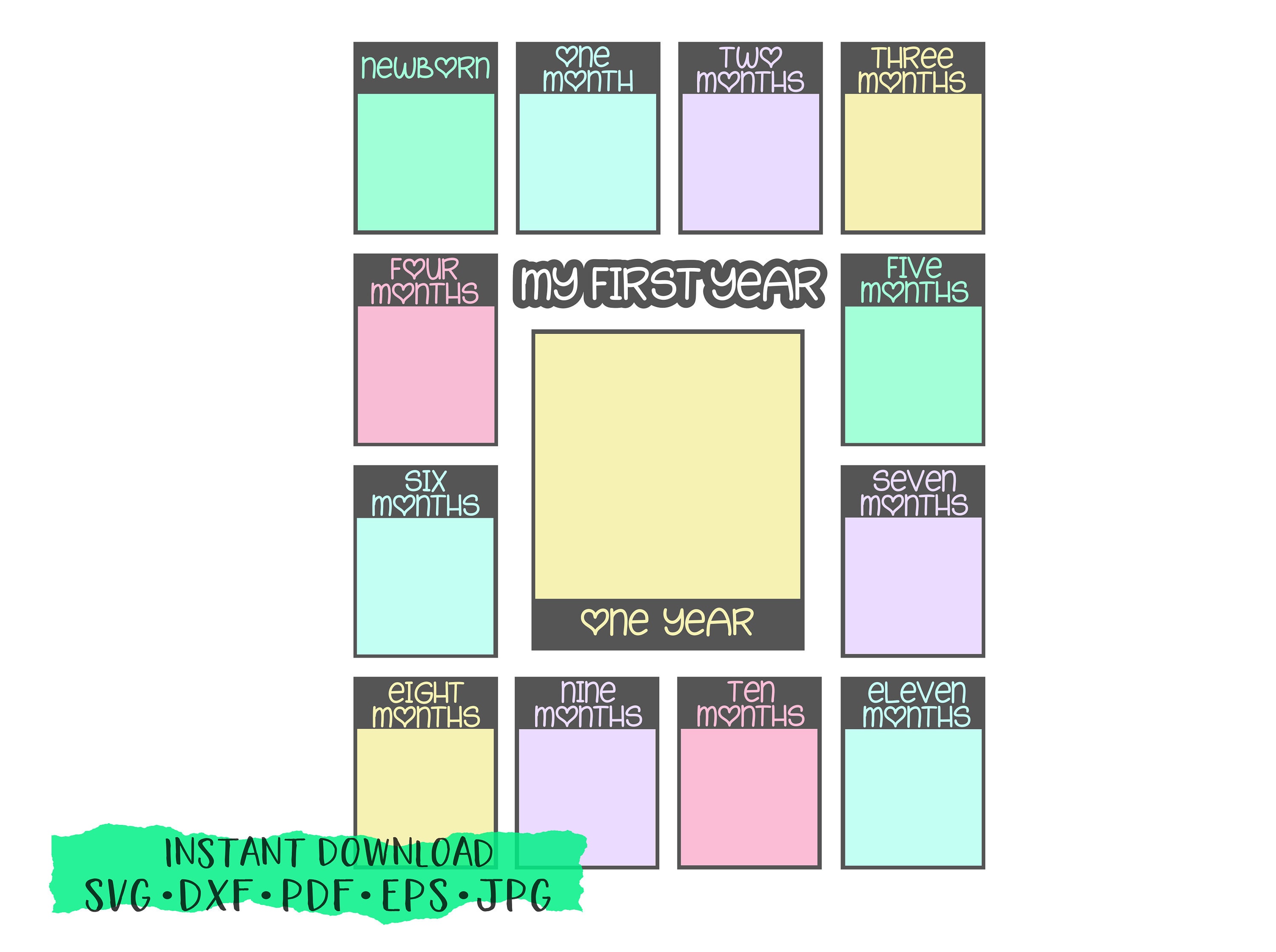 My First Year Picture Display, My First Year Picture Board, Baby's ...