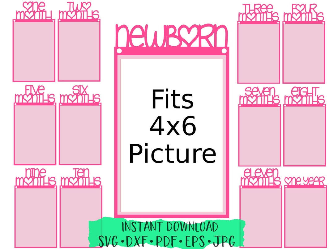 First Year Picture Banner, Baby's First Year Banner, Picture Banner Svg ...