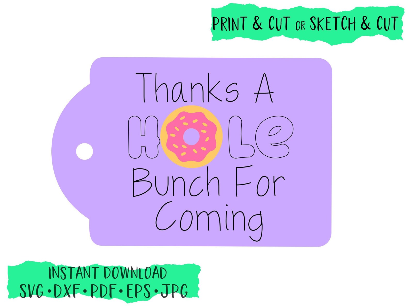 Thanks A Hole Bunch for Coming Tags Donut Favor Tags - Etsy
