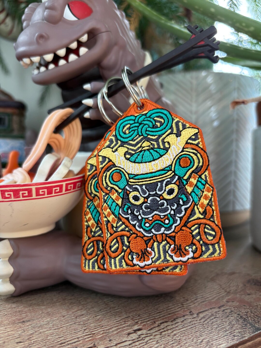 Godzilla Woven Keychain - Etsy