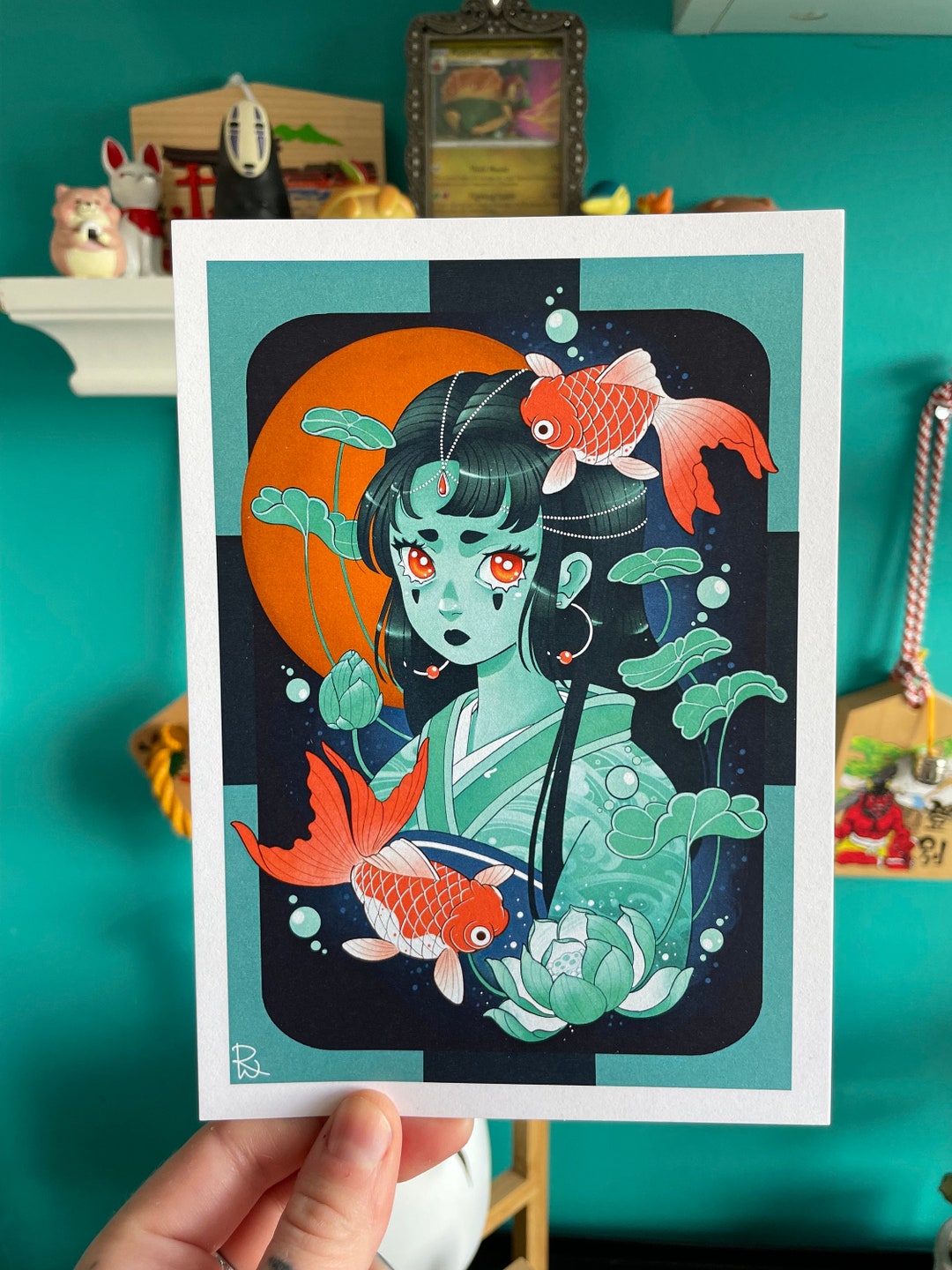 Goldfish Girl Print - Etsy