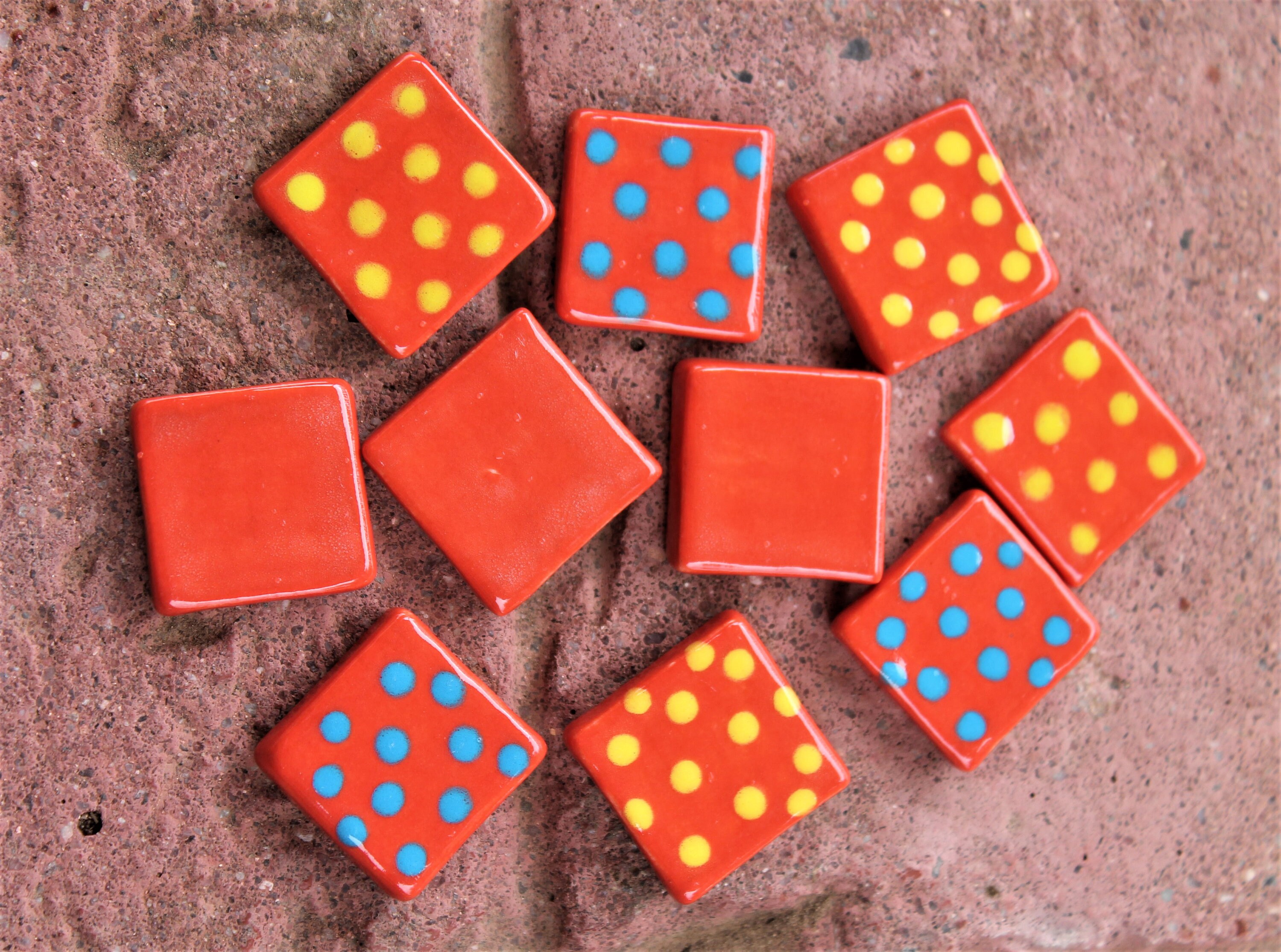 26 Hand Glazed Tile for Mosaic Around One Inch Tiles Glaze on Fired ...