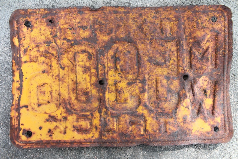 1937 Texas Vintage License Plate - Rusty and Beat up Truck Plate ...