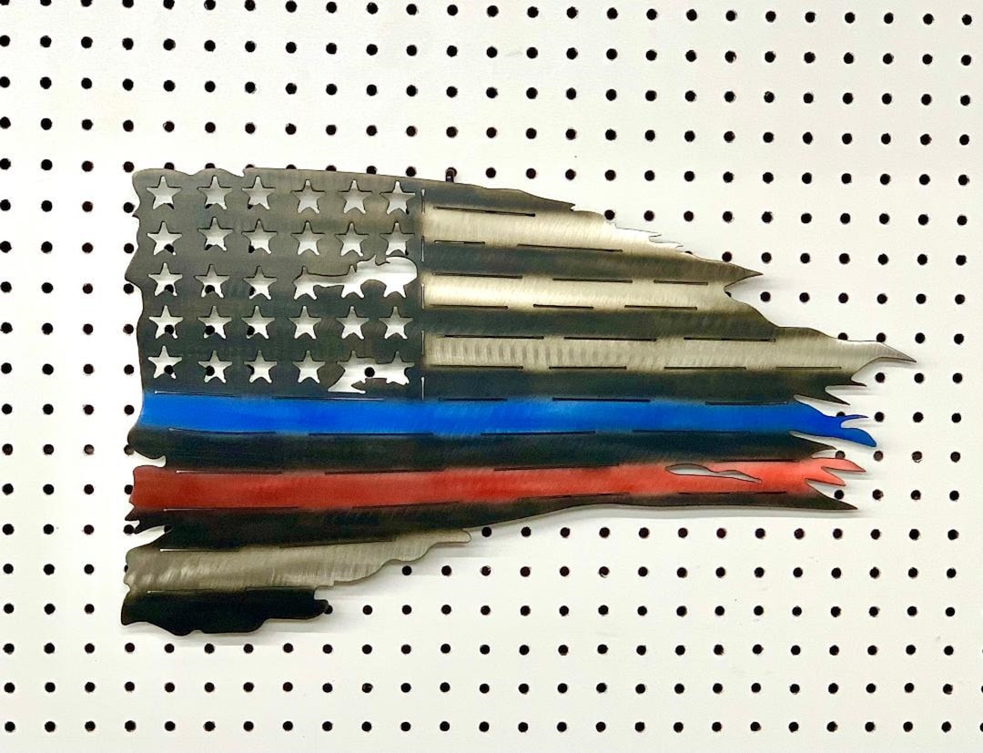First Responder Flag/red Blue Line Flag/police Fireman Flag/stainless ...