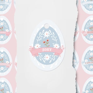 Printable Easter Egg Name Tags, Easter Basket Tags, Easter Party - Boho ...