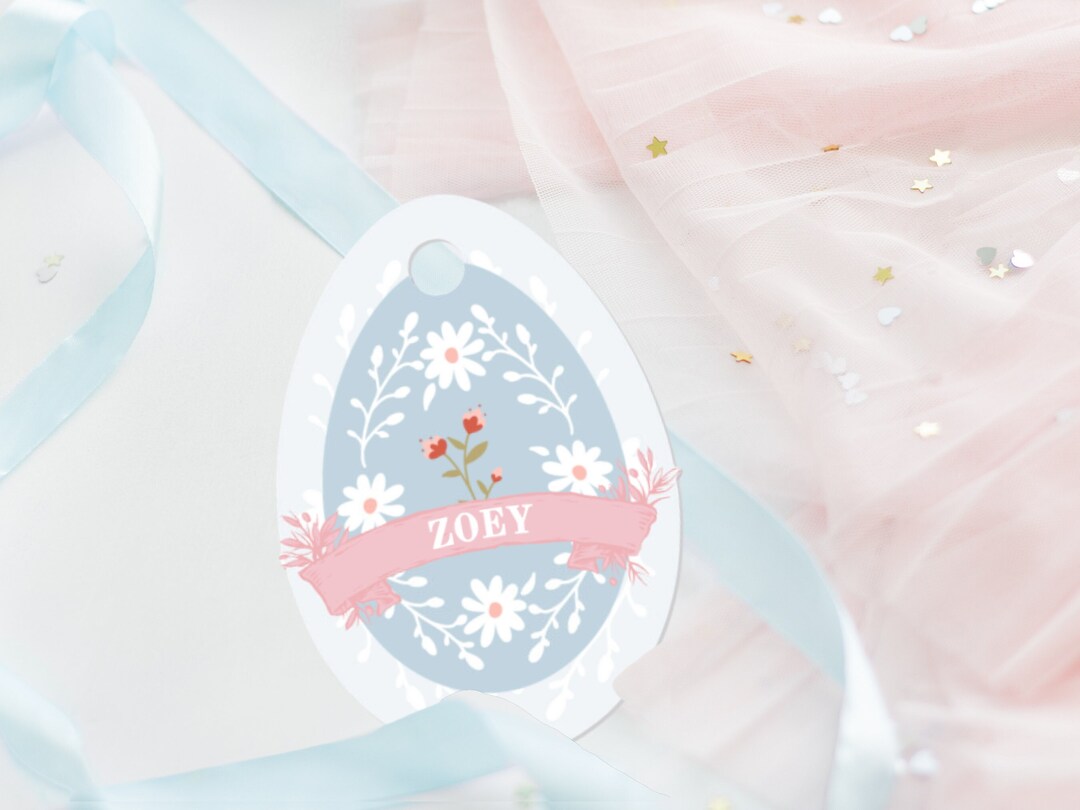 Printable Easter Egg Name Tags, Easter Basket Tags, Easter Party - Boho ...