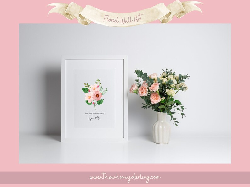Printable Romantic Floral Mrs. Dalloway Quote Wall Art - Etsy