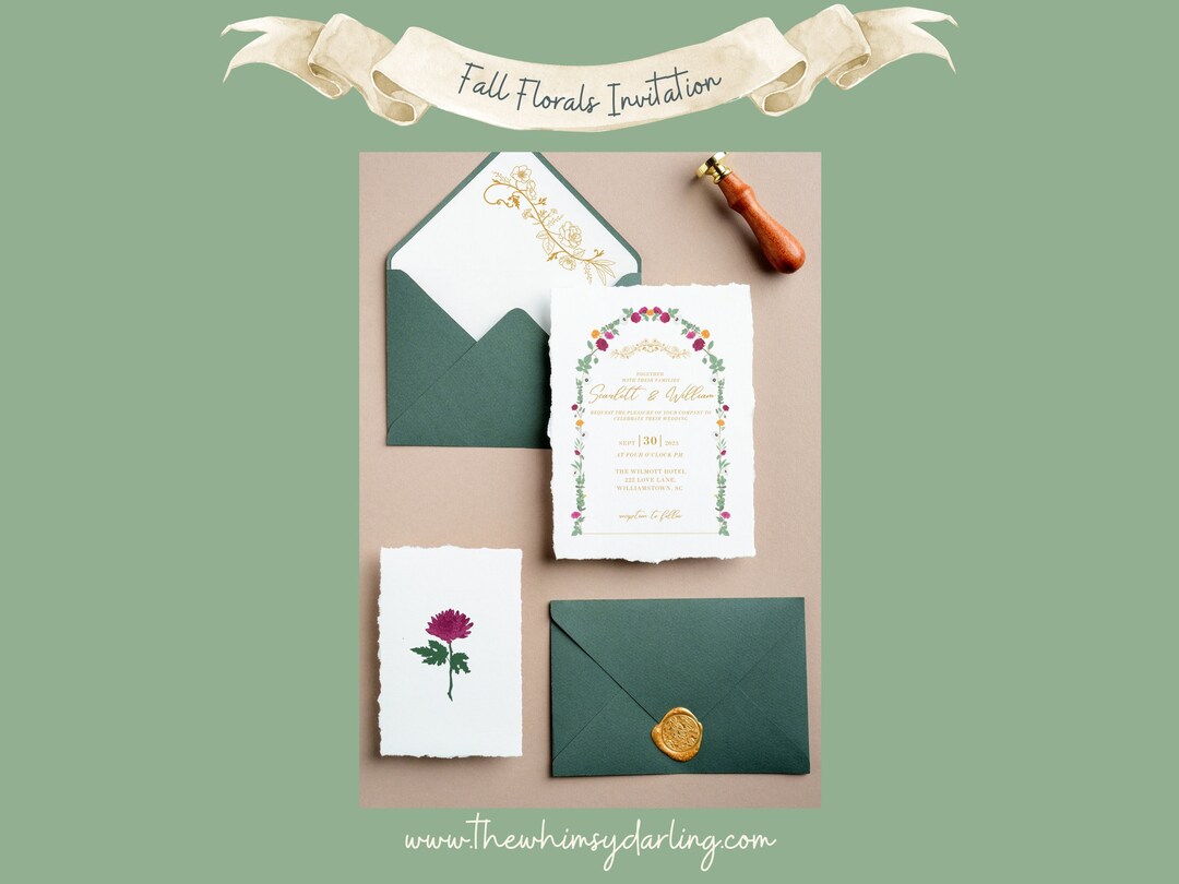 Fall Floral Arch Invitation - Etsy