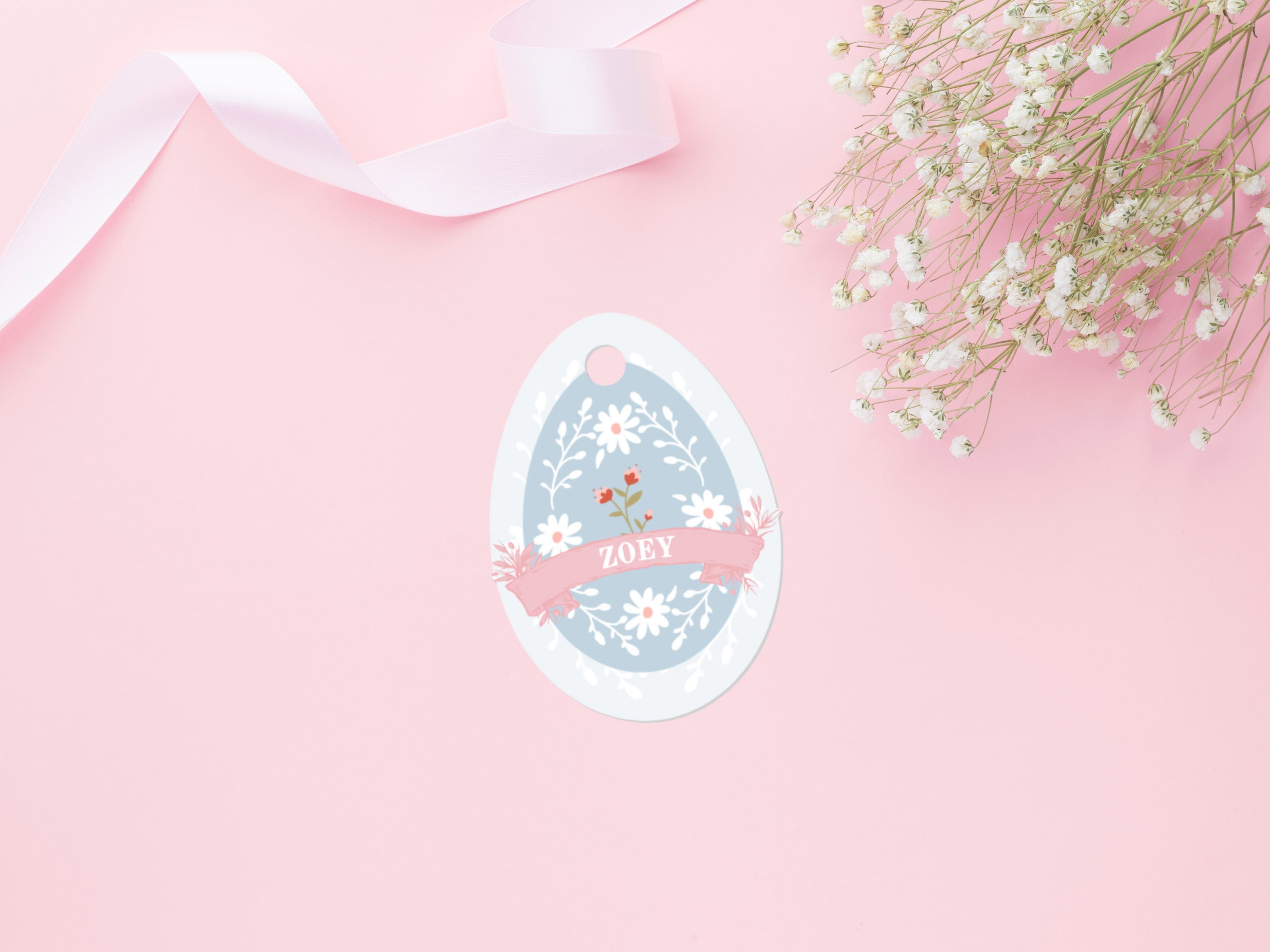 Printable Easter Egg Name Tags, Easter Basket Tags, Easter Party Boho ...