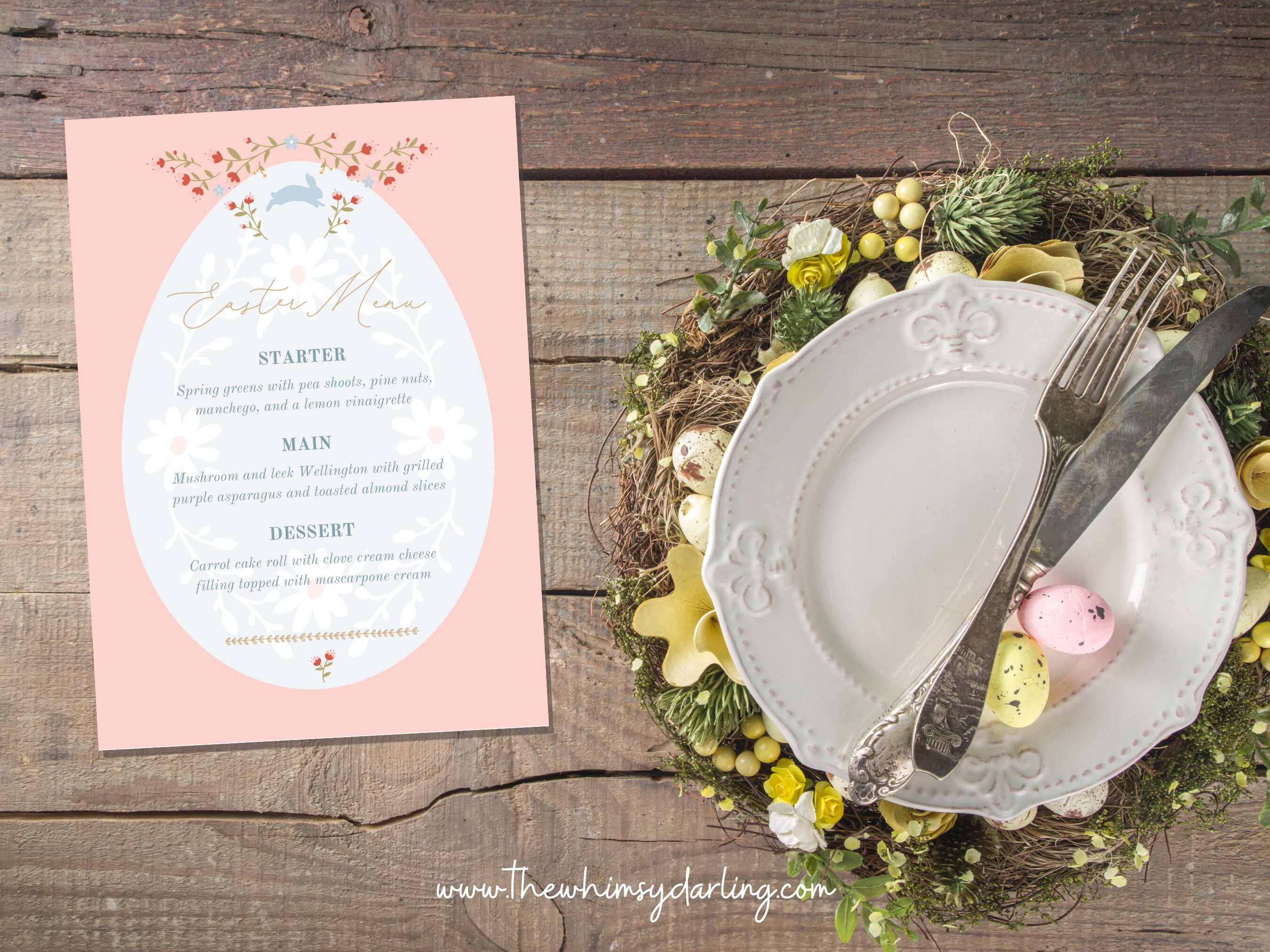 Printable Easter Egg Menus, Easter Brunch Menu, Easter Party Boho Folk ...