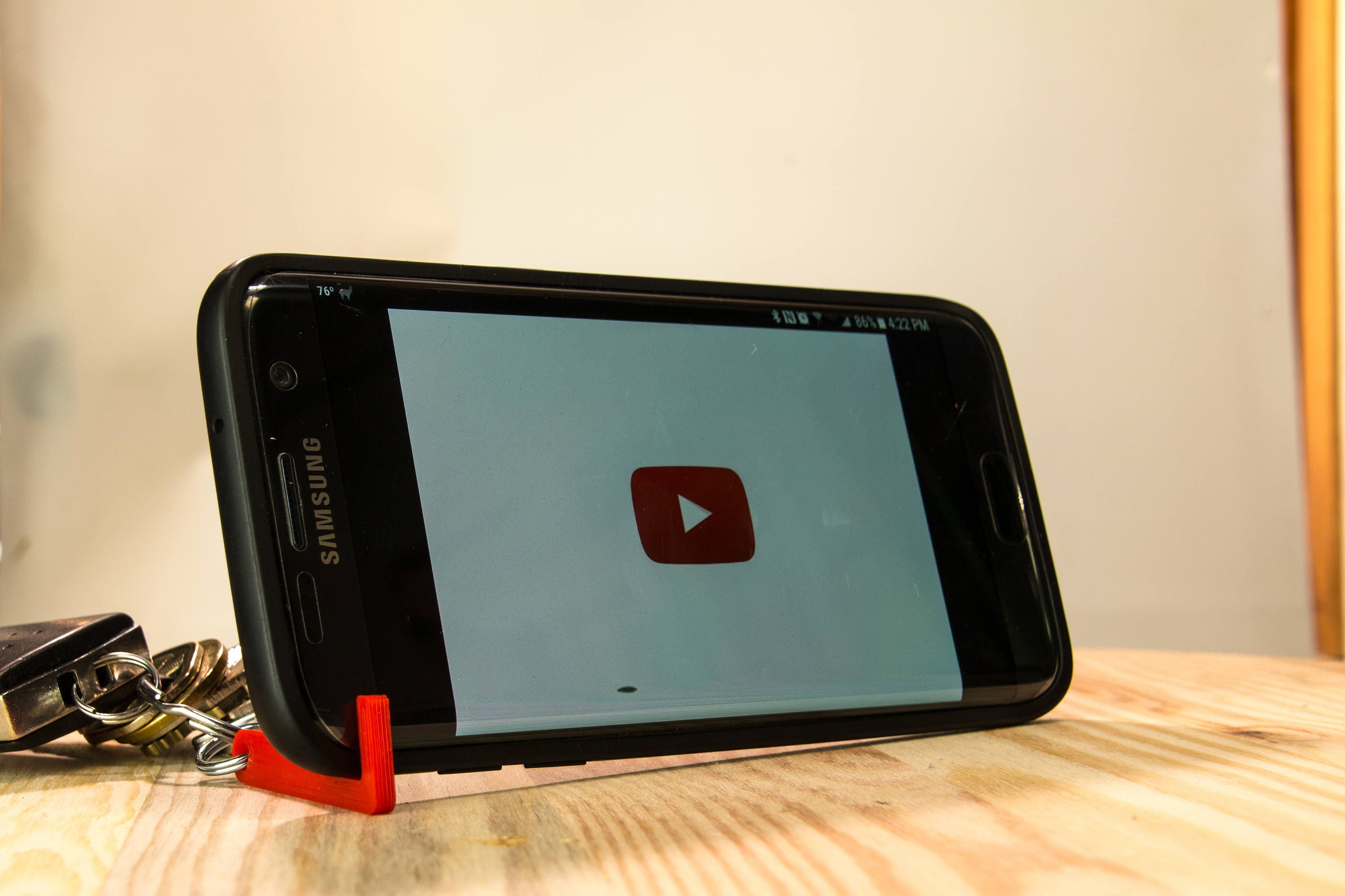 Keychain Phone Kickstand - Black , Keychain Phone Stand, iPhone Stand ...