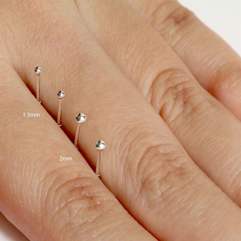 Teeny Tiny Sterling Silver 2mm Dot Stud Earring Cartilage - Etsy