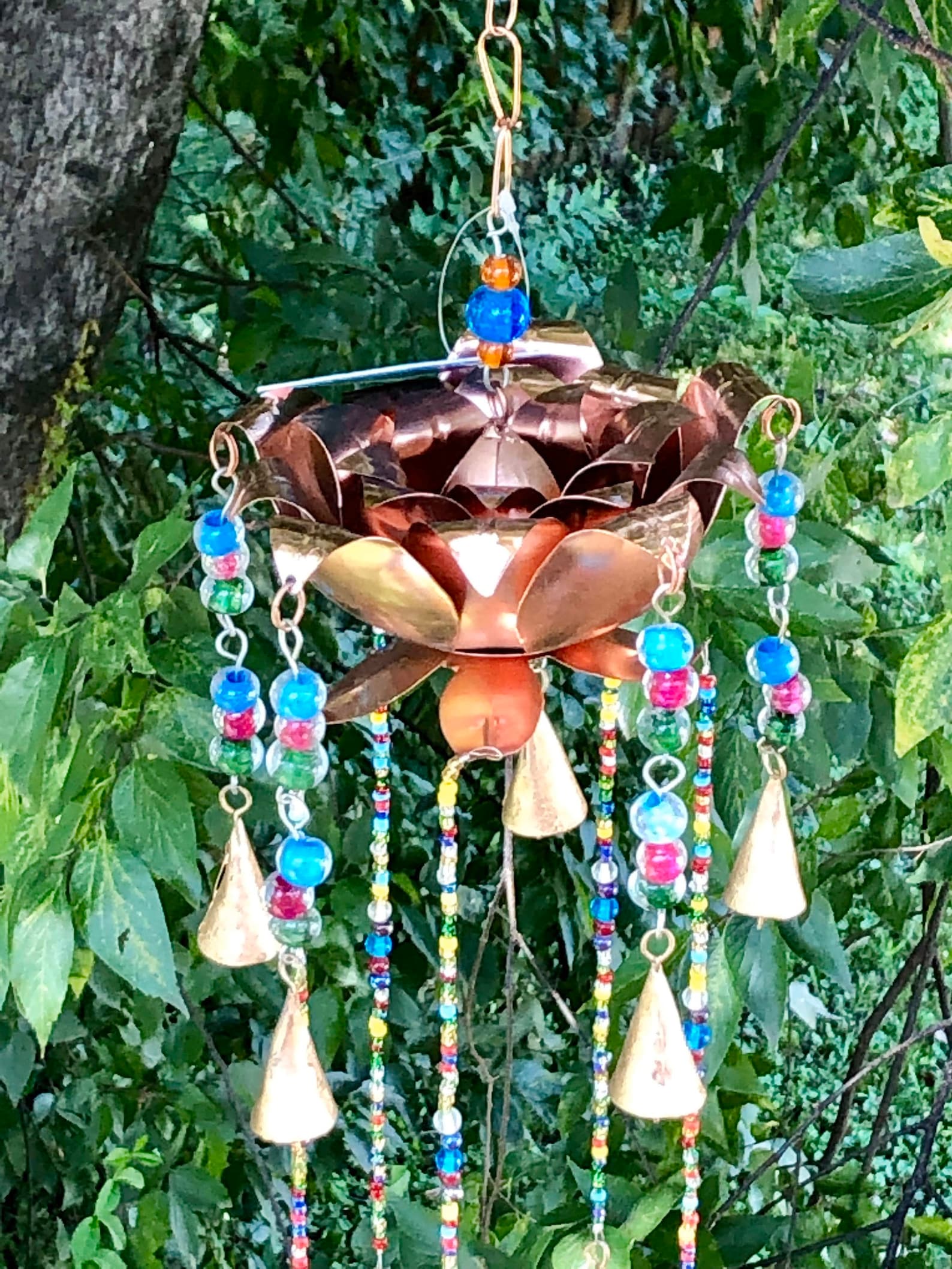 Chakra Lotus Flower Wind Chime Sun Catcher Mobile With Beads ...
