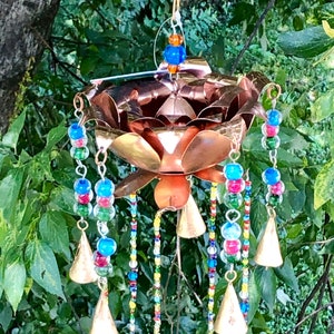 Chakra Lotus Flower Wind Chime Sun Catcher Mobile With Beads ...