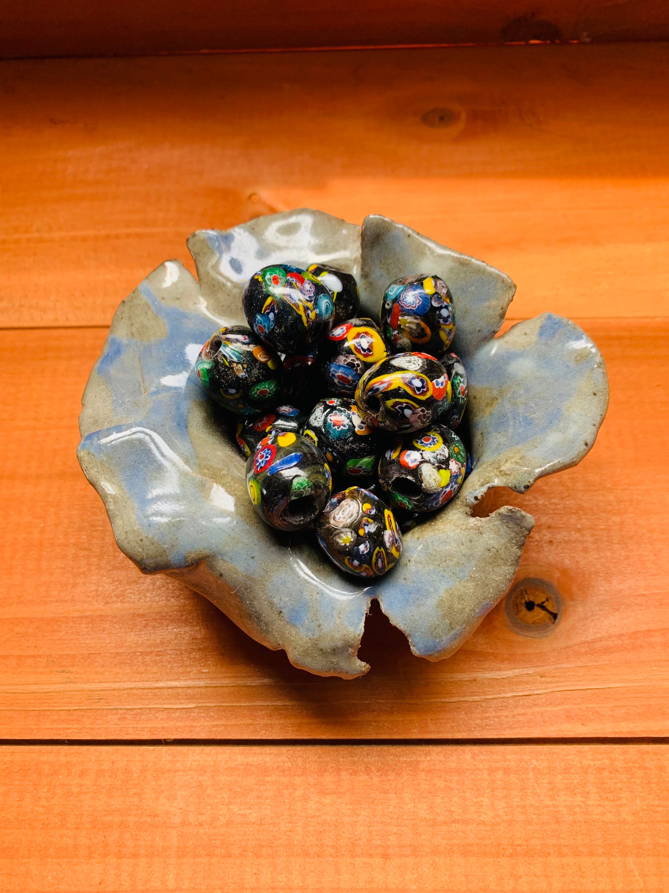Large Hole Millefiori DIY Assorted Hand Painted Porcelain Beads (lot of ...