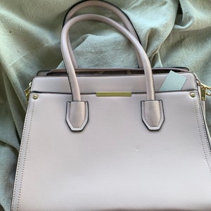 Pink Tote Handbag (vegan) Shoulder Strap Hard Shell Purse With Zippered ...