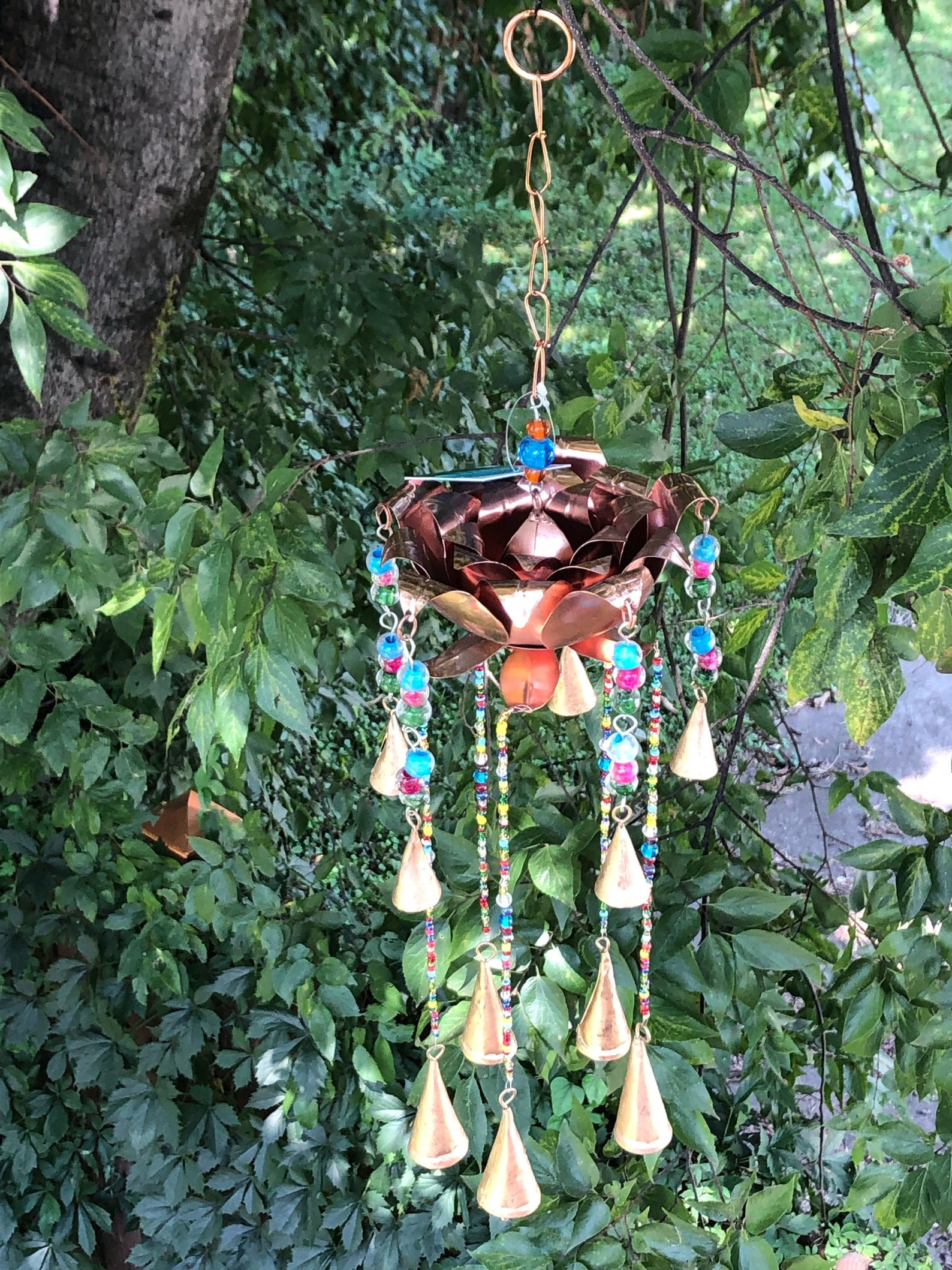 Chakra Lotus Flower Wind Chime Sun Catcher Mobile With Beads ...